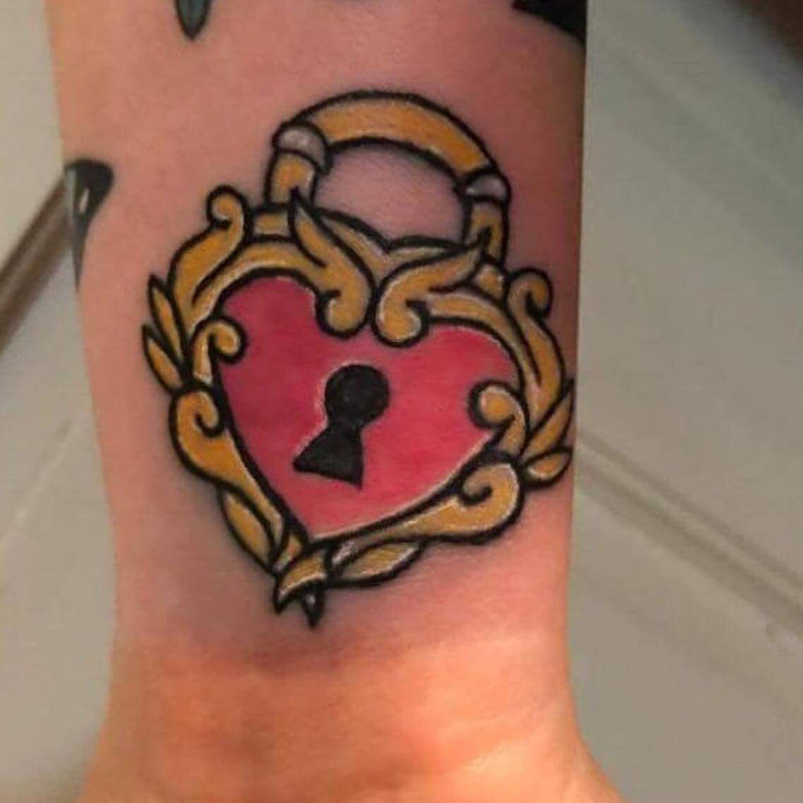 Open Heart Locket Tattoo