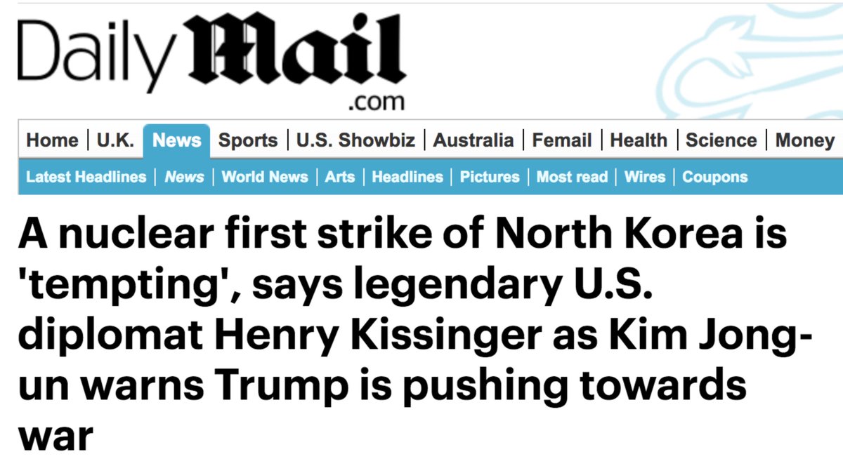War crimes loom… Kissinger: nuclear first strike on North Korea ...