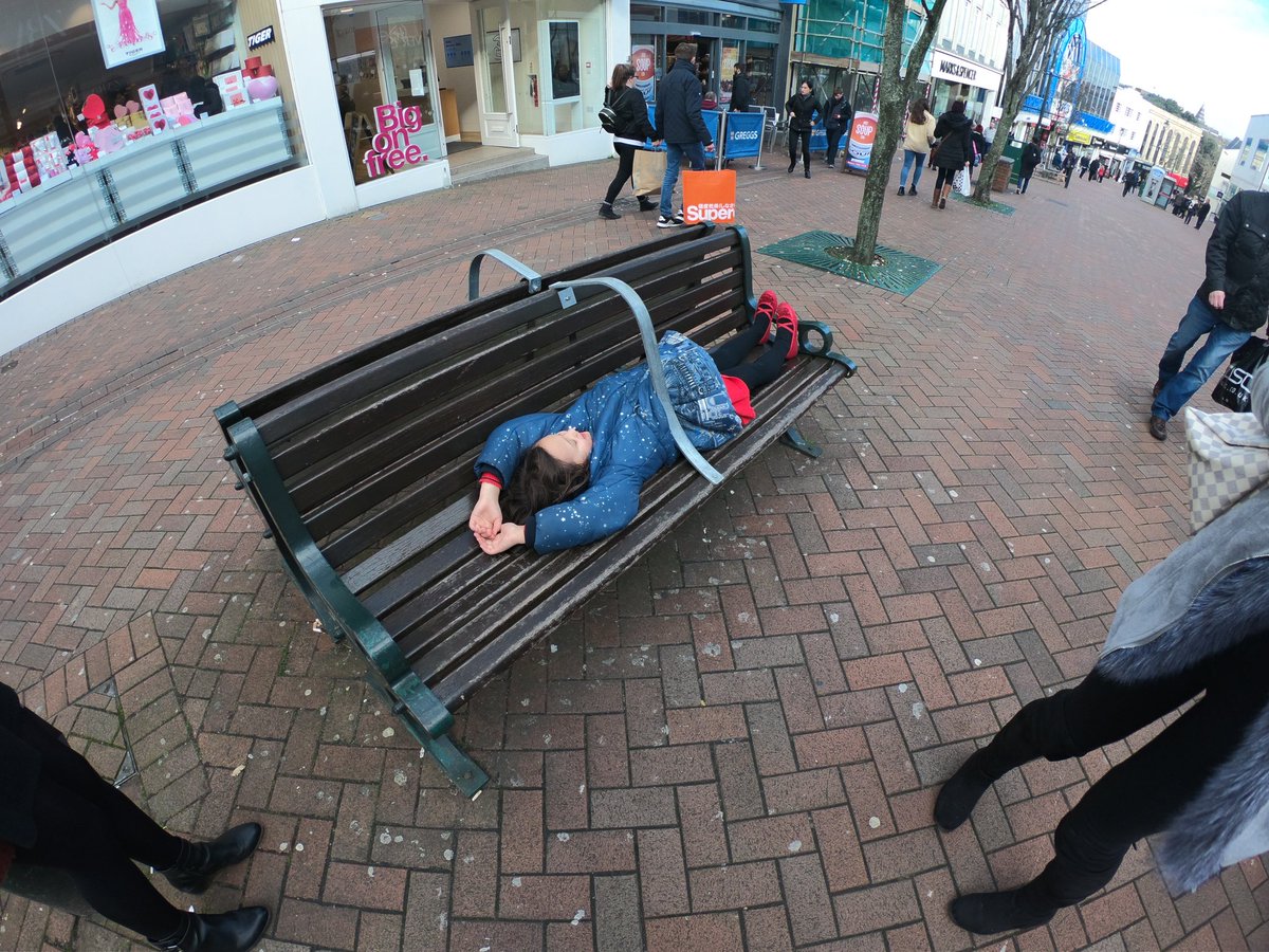 The anti-homeless benches in Bournemouth aren't so bad if you're six ...
