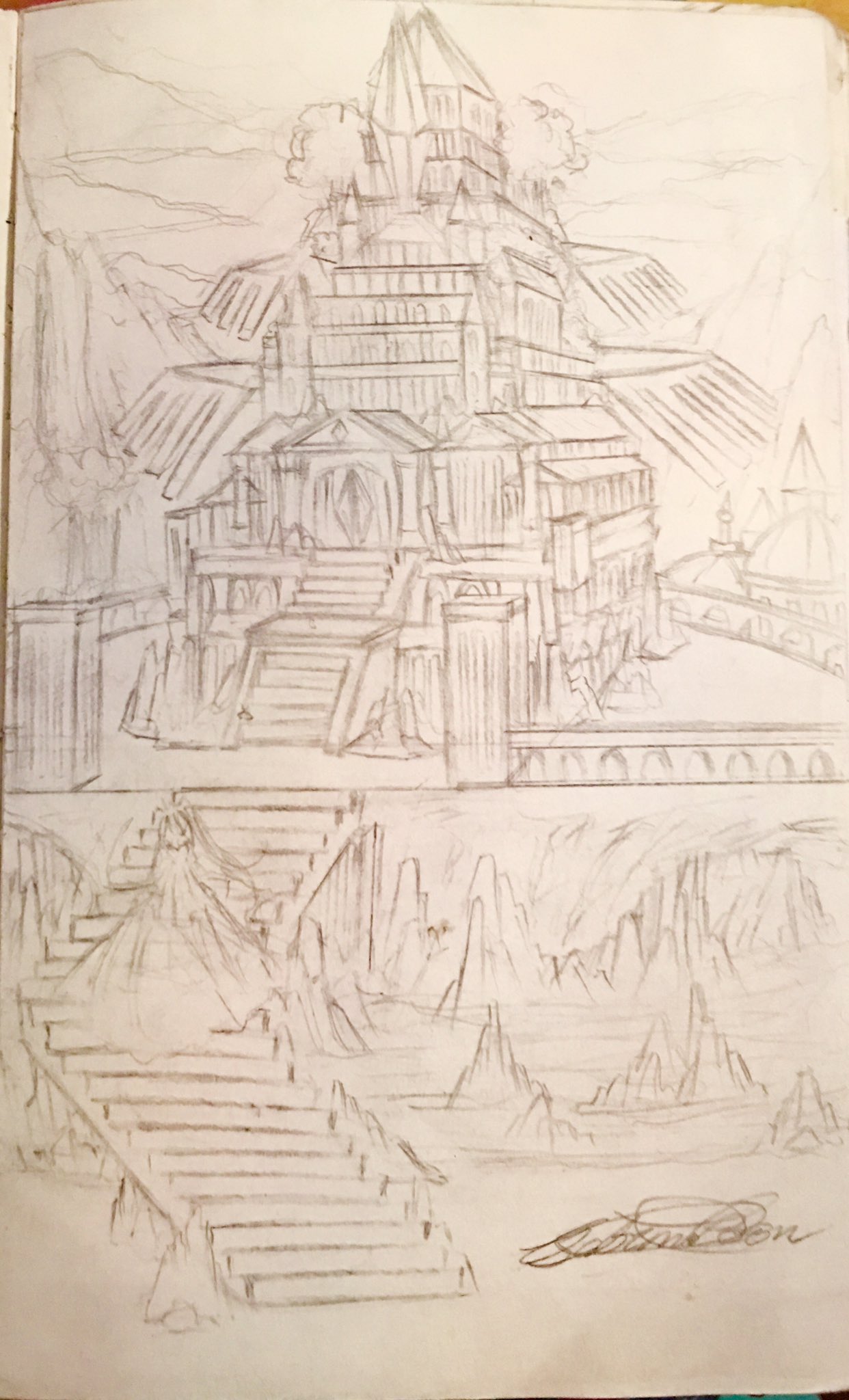 Fantasy Landscape Drawing