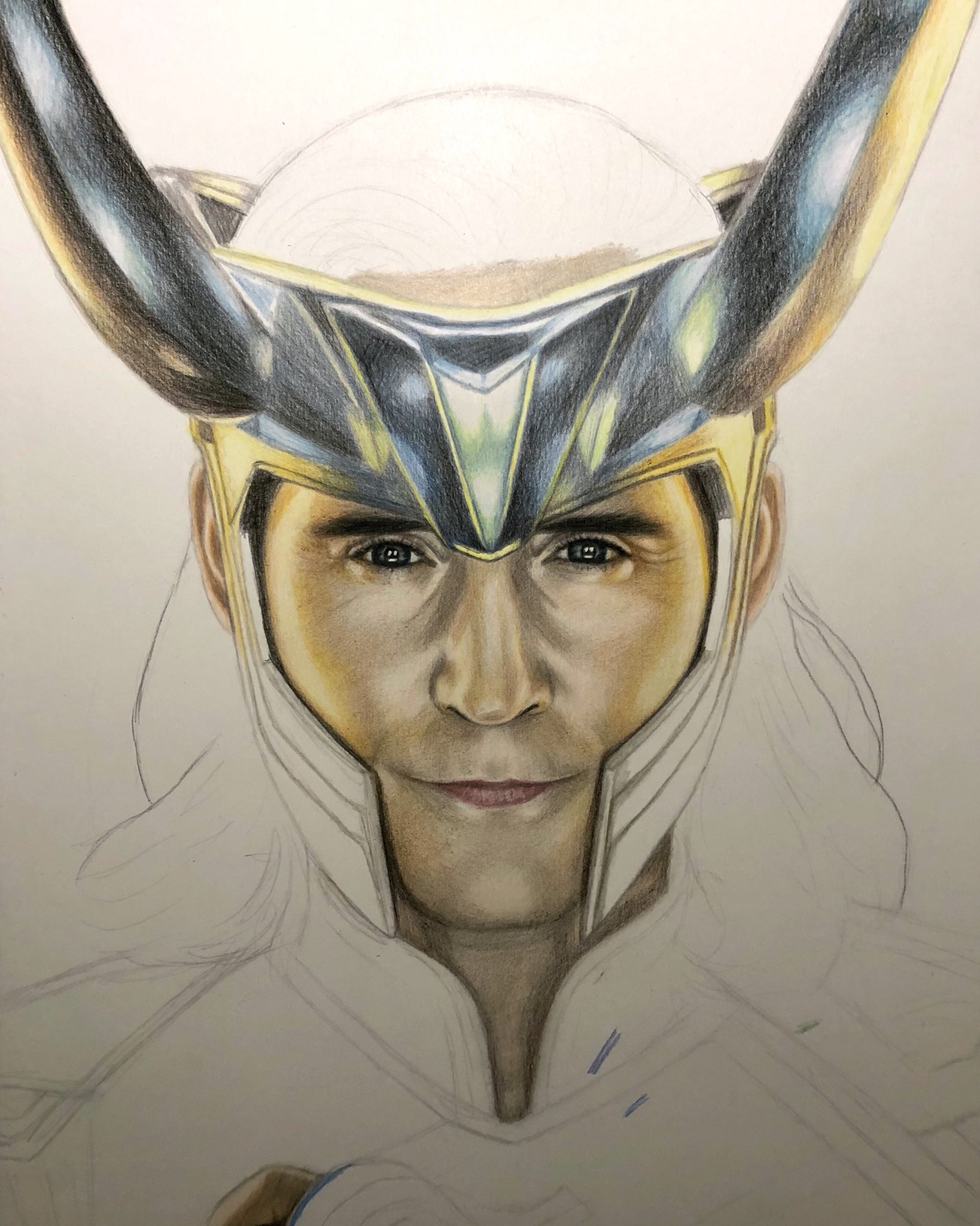 Loki Helmet Drawing My New Loki Tattoo : R/loki