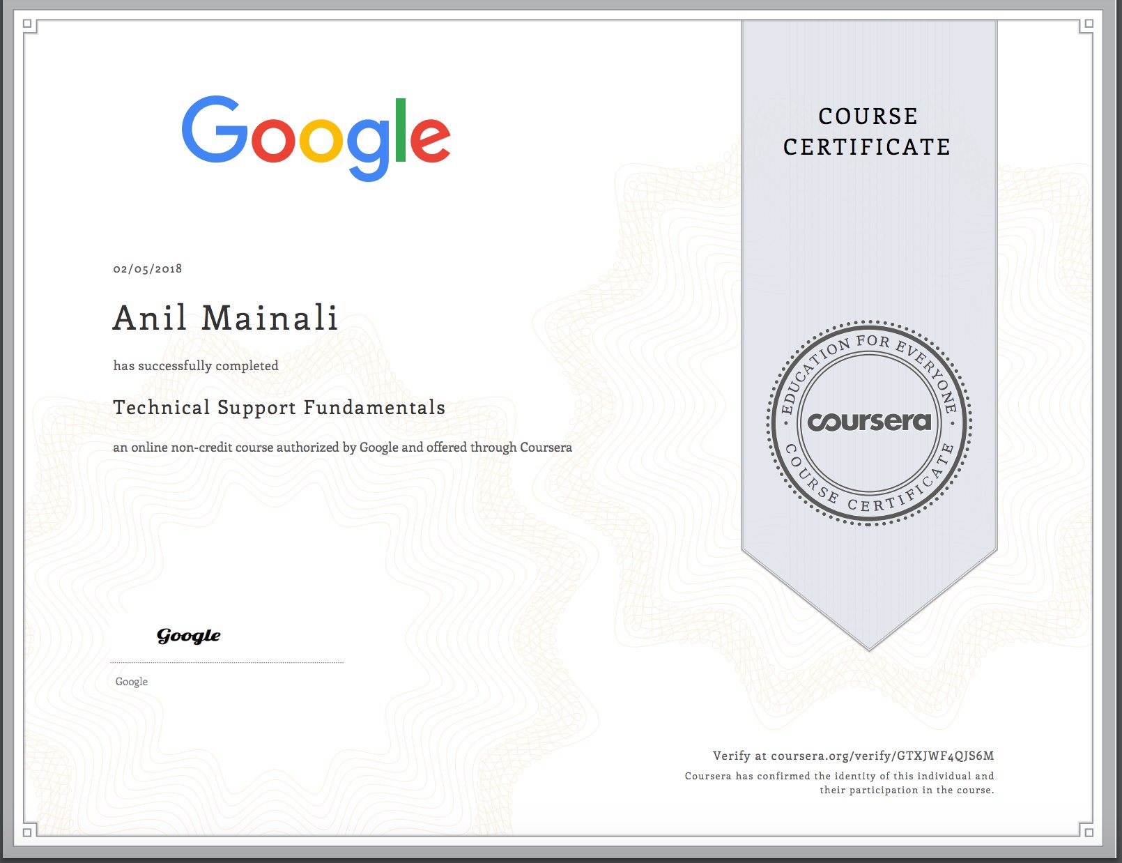 Coursera Certificate Of Completion Course Certificate For Undoing