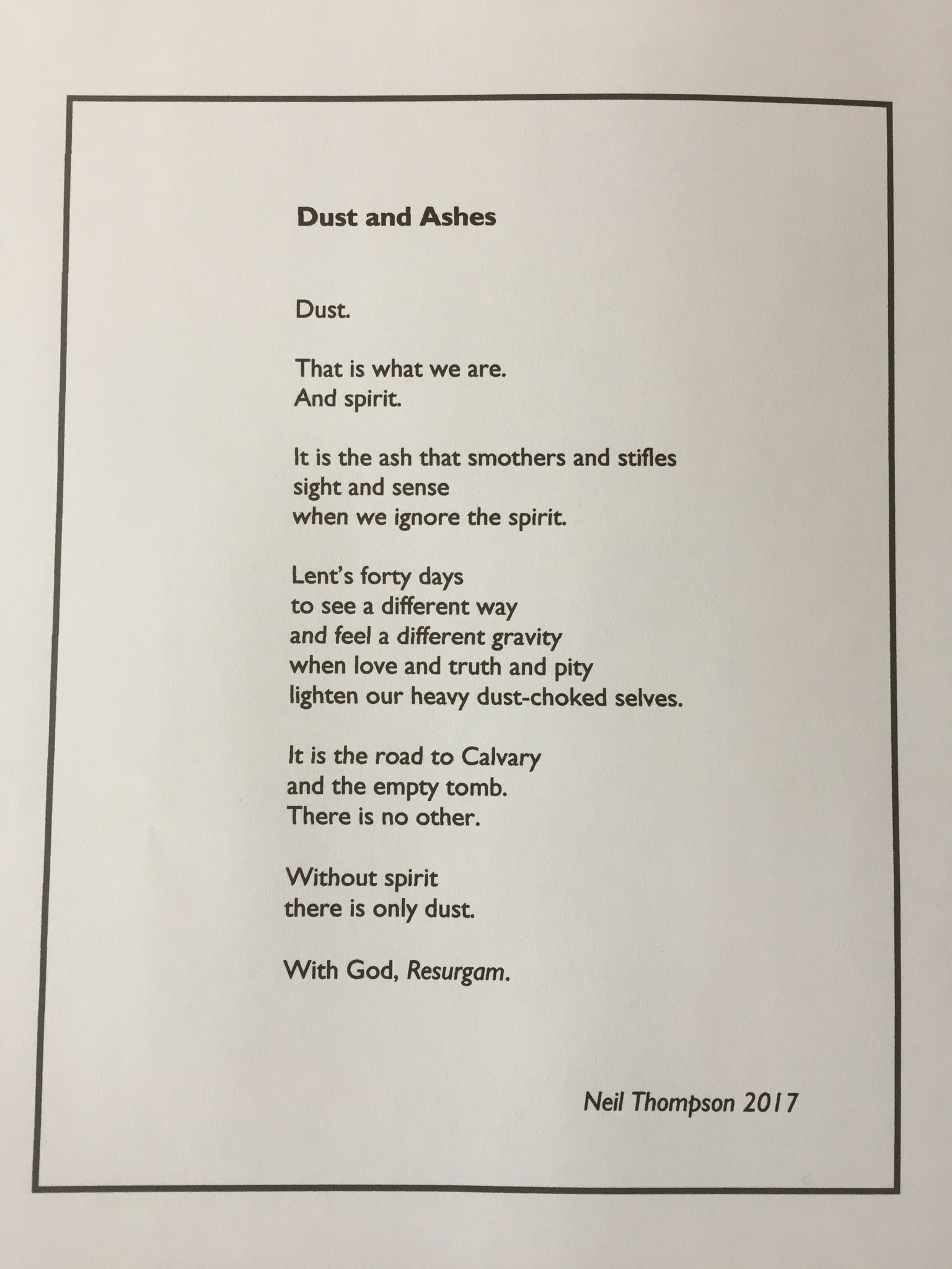Ashes To Ashes Dust To Dust Poem