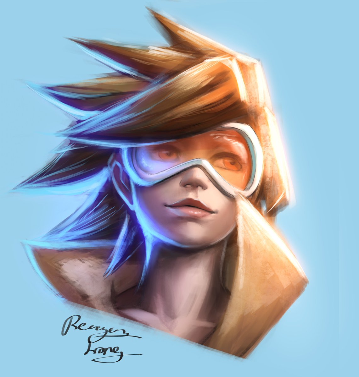 「tracer potrait #art #artist #ArtistOnTwi」|Reagan Longのイラスト