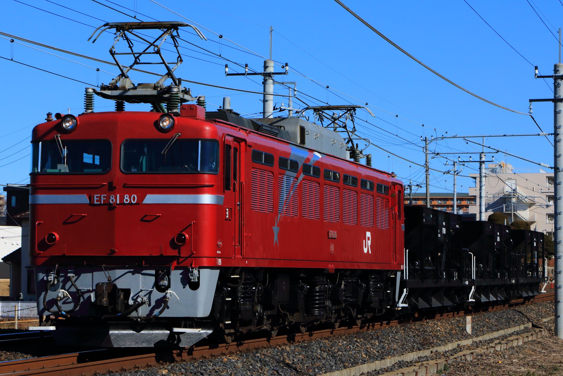 特急甲斐 on Twitter: "2018年2月7日 宇都宮配給 EF81-80＋ホキ3車 品川工臨 EF65-1102＋ロンチキC10車 撮影試運転 E233系ハエ109編成10両 TK ...