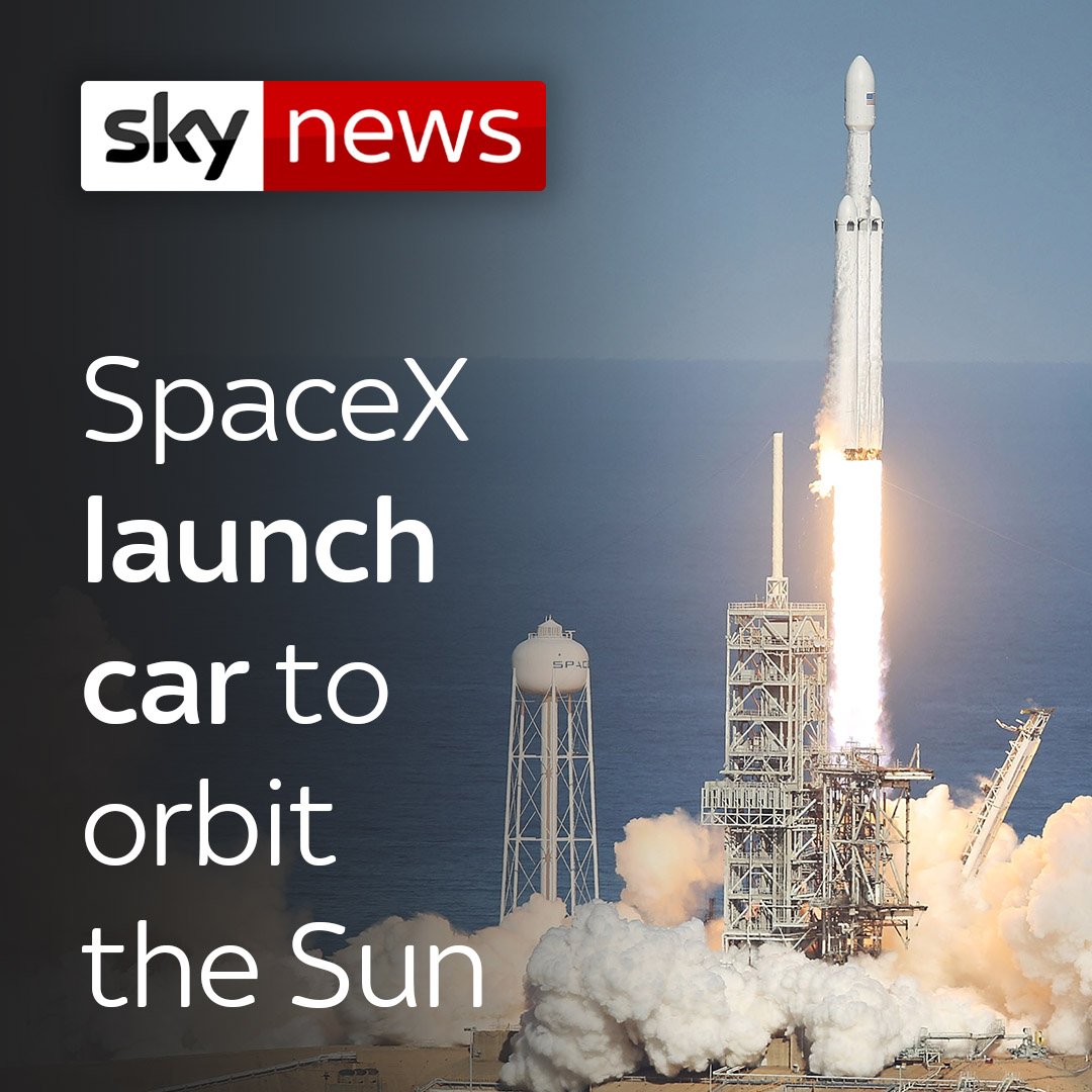 SpaceX launch their new rocket 'Falcon Heavy' containing a Tesla sports ...