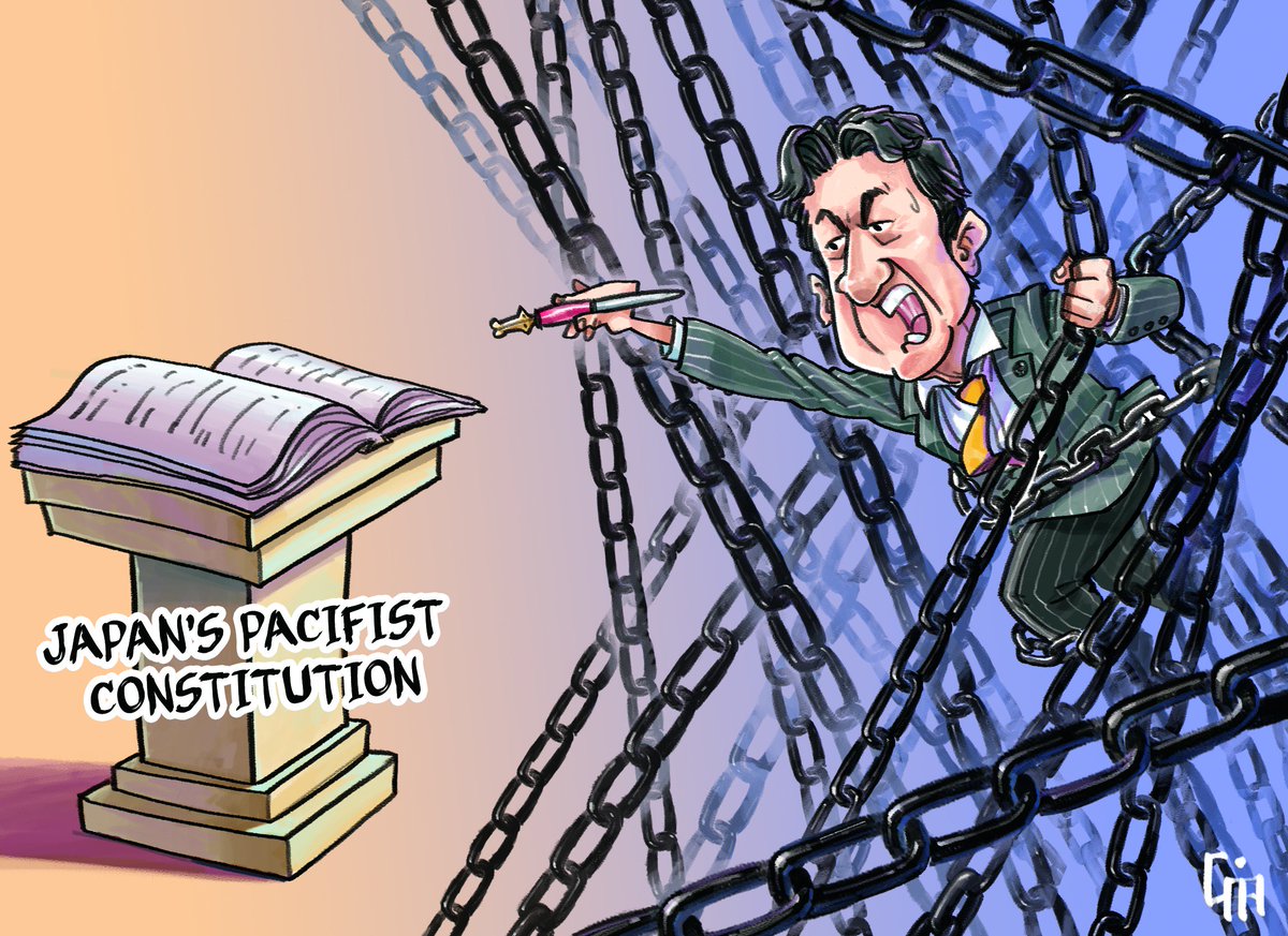Chinadaily Cartoon: Japan's pacifist constitution : r/Sino