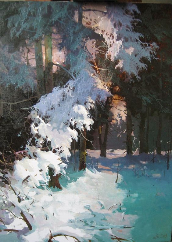Aesthetic Sharer ZHR on Twitter: "Snow painting ️ Viktor Bykov is a Russian painter living in ...