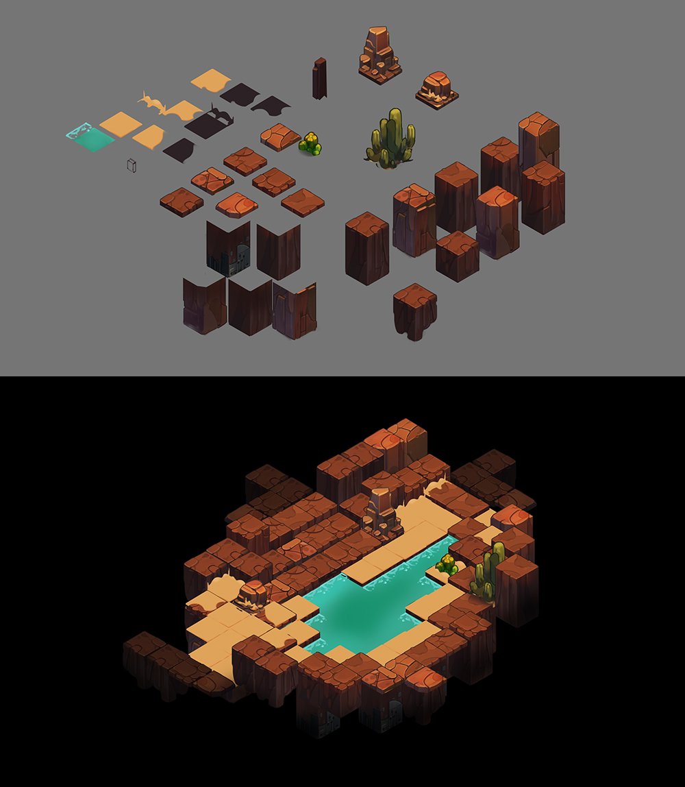 Generic Desert Tileset by Florian Moncomble‏ : r/isometric