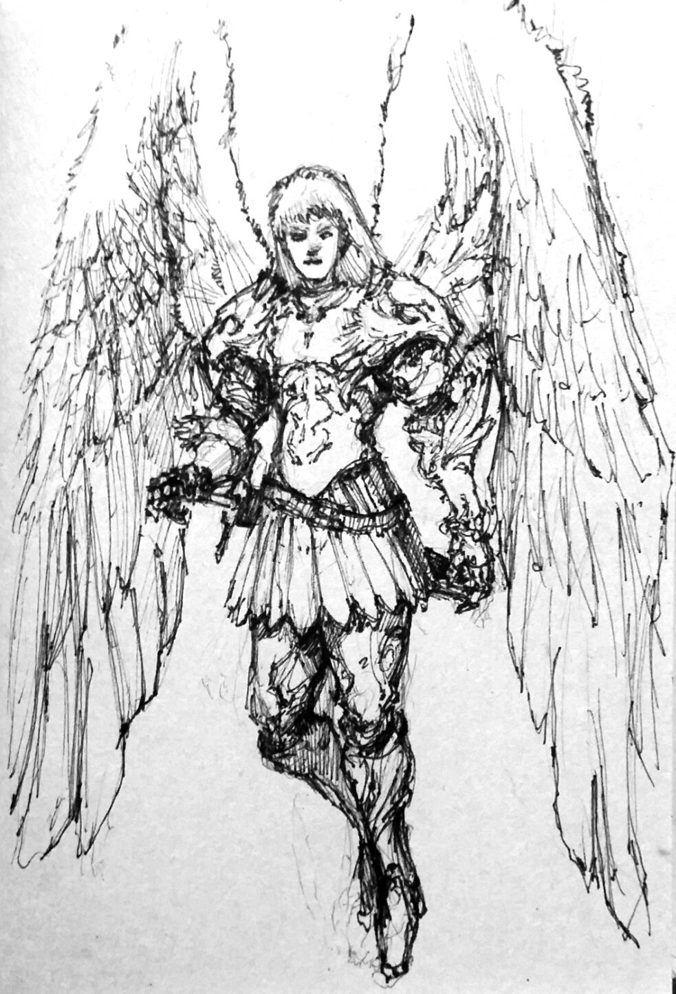 Female Warrior Angels Drawings