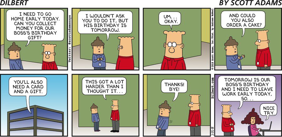 Boss’s birthday — dilbert today - scoopnest.com