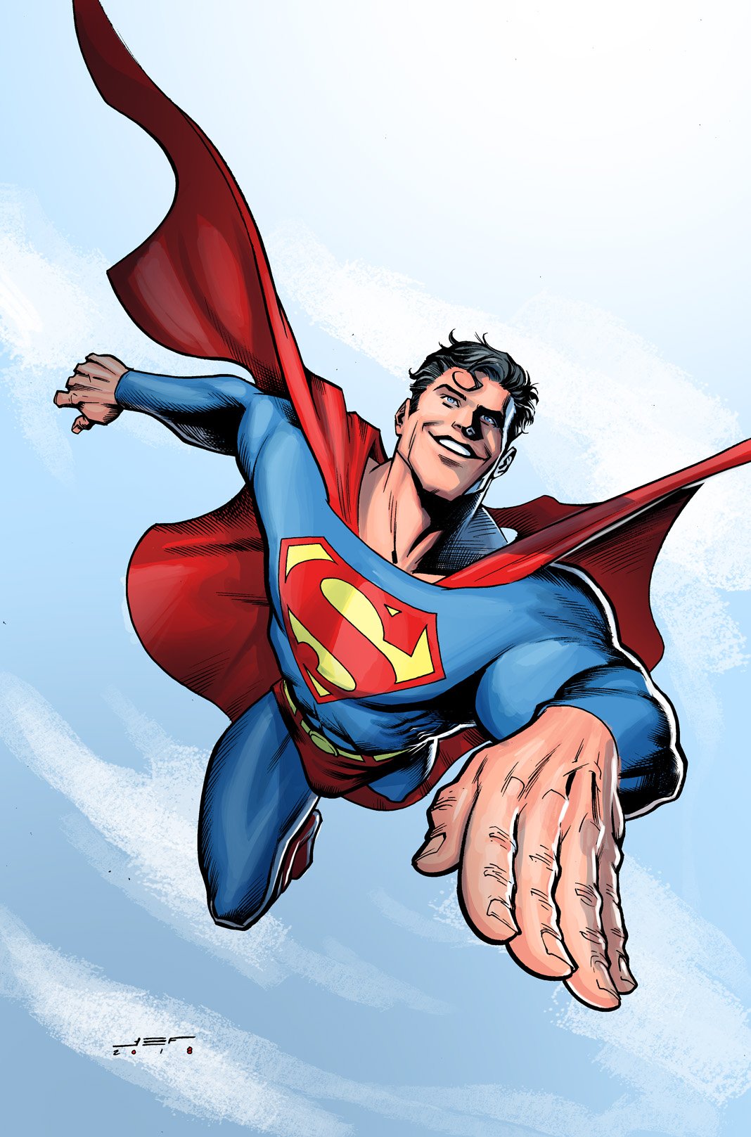 Superman Flying Comic Art