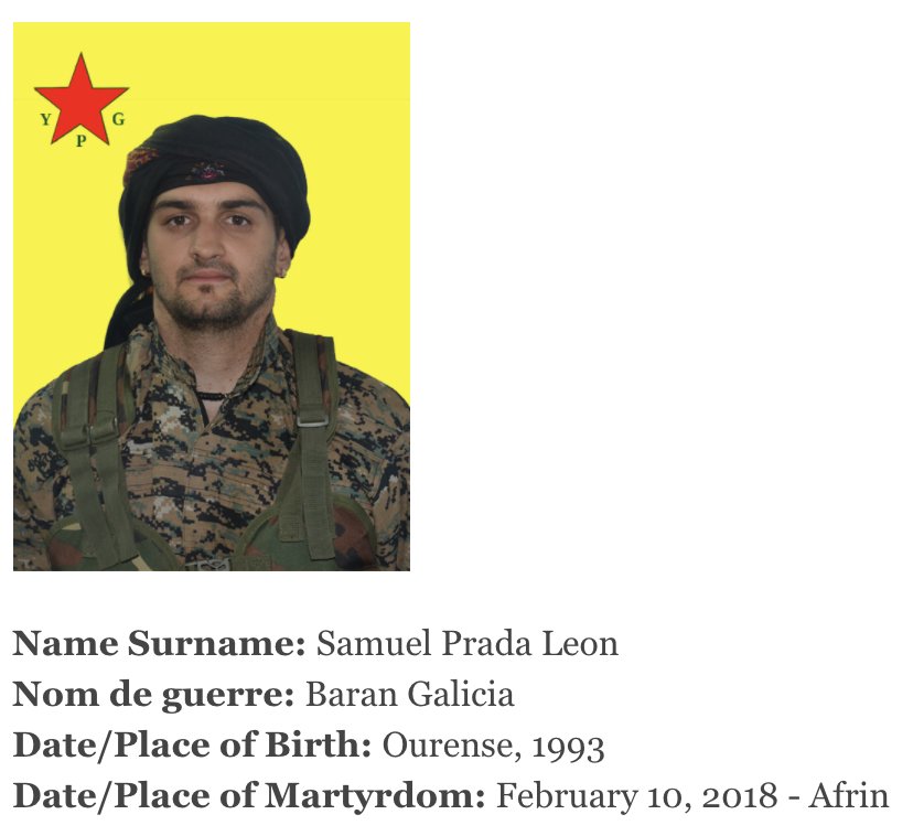 Dirar Khattab on Twitter: "ثلاثة مهاجرين أجانب في صفوف وحدات حماية الشعب YPG، "إسباني وفرنسي ...