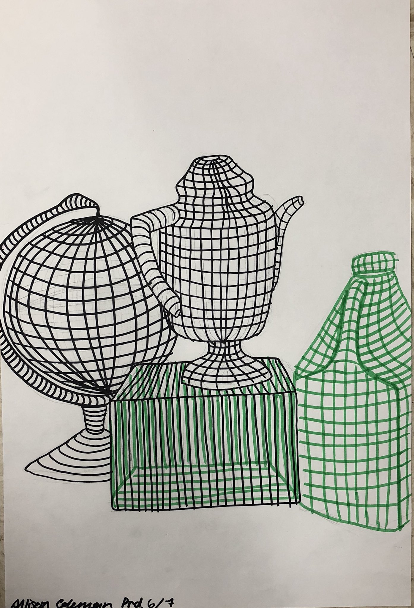 Cross Contour Line Drawing