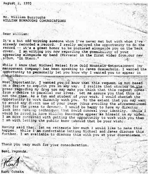 Kurt Cobain Suicide Note Transcript