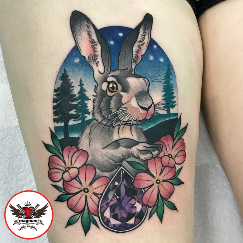 Neo Traditional Tattoo Rabbit