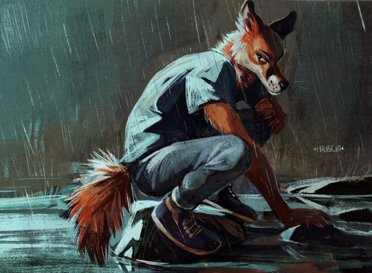 "In the Rain" by Hriscia : r/furry