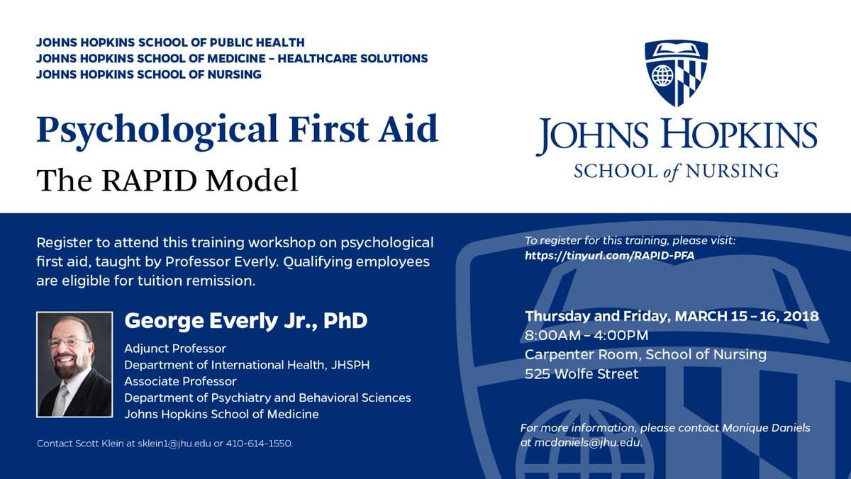 Register now for Psychological First Aid: The RAPID Model | Hopkins ...