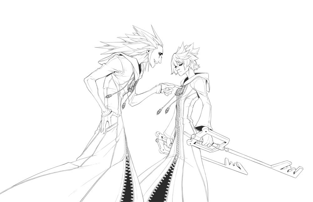 Kingdom Hearts Coloring Pages Axel