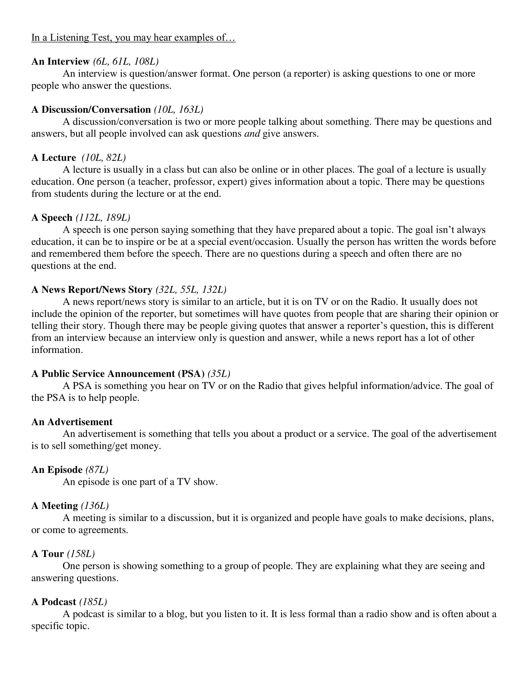 Written Public Service Announcement Examples