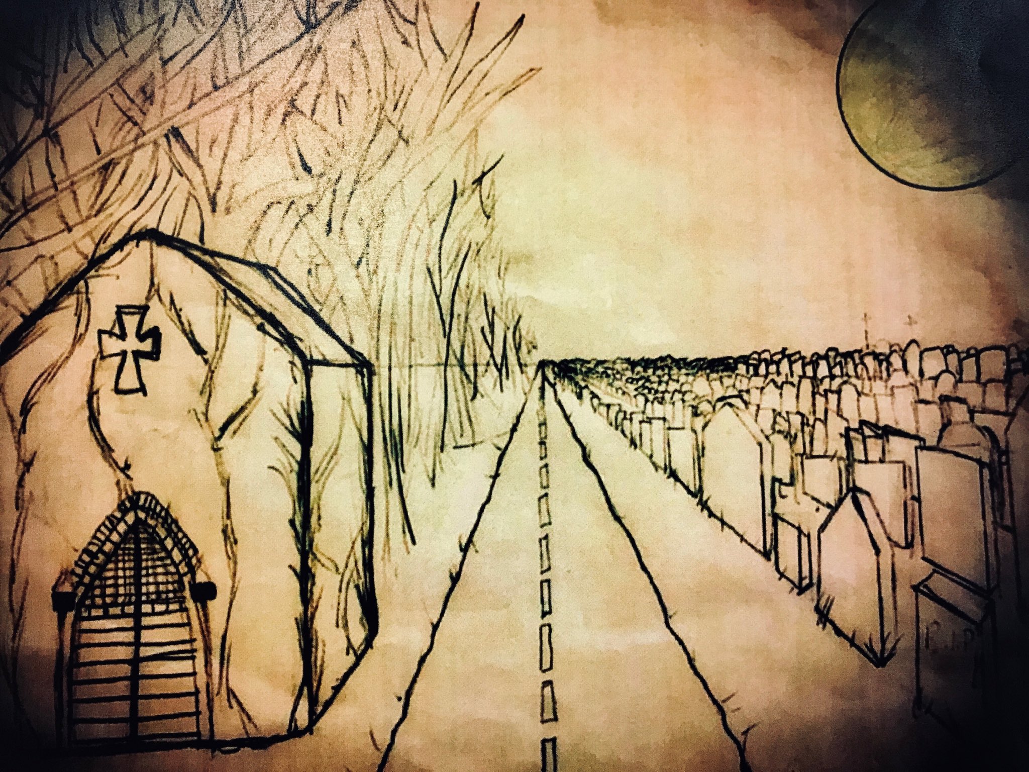 One Point Perspective Drawing Landscape