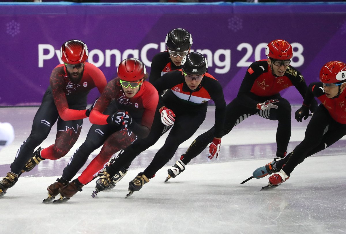 BRONZE! Canada's Short Track Speed Skating Men's Relay team of Samuel ...