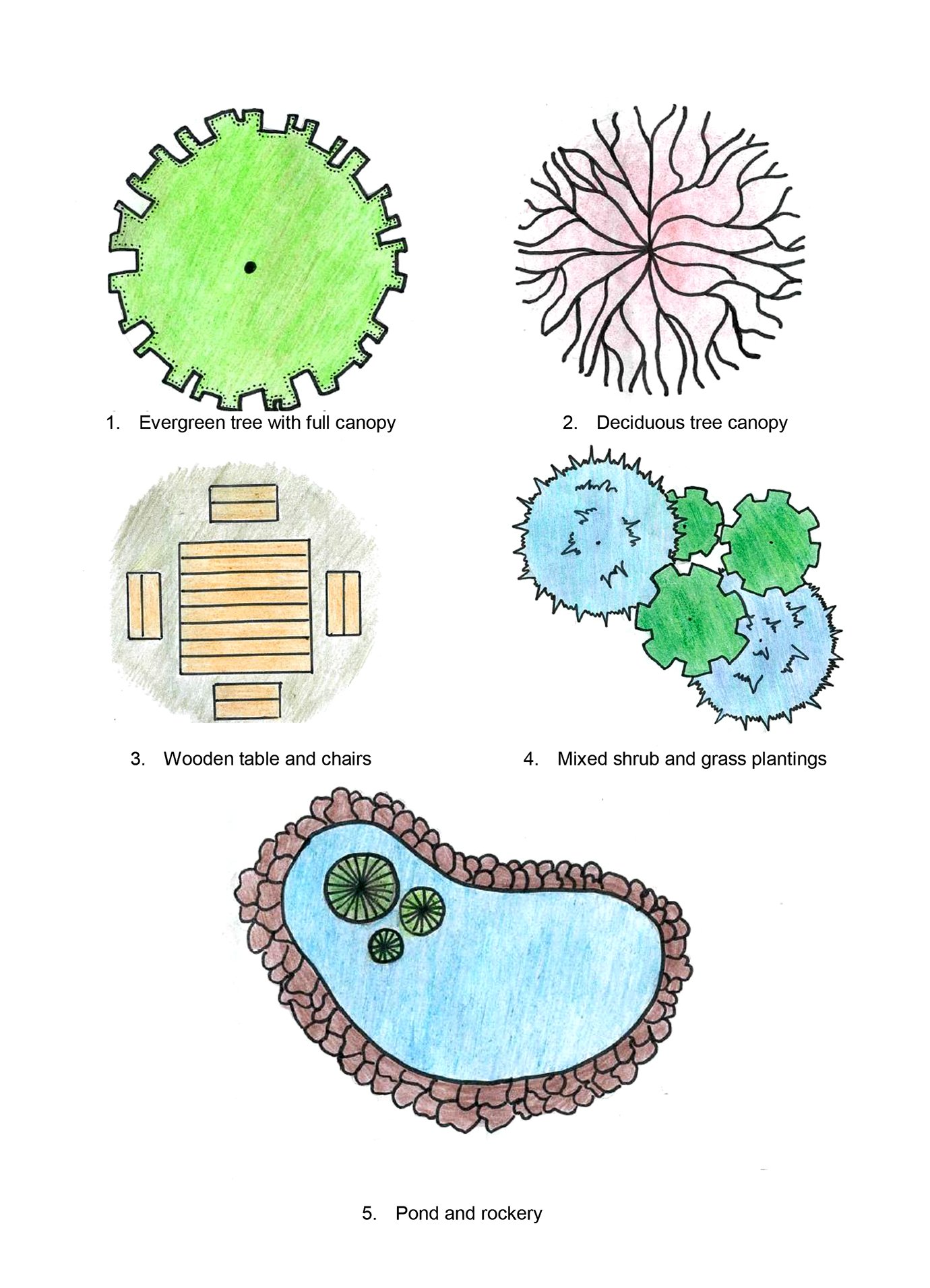 Deciduous Tree Landscape Design Symbols