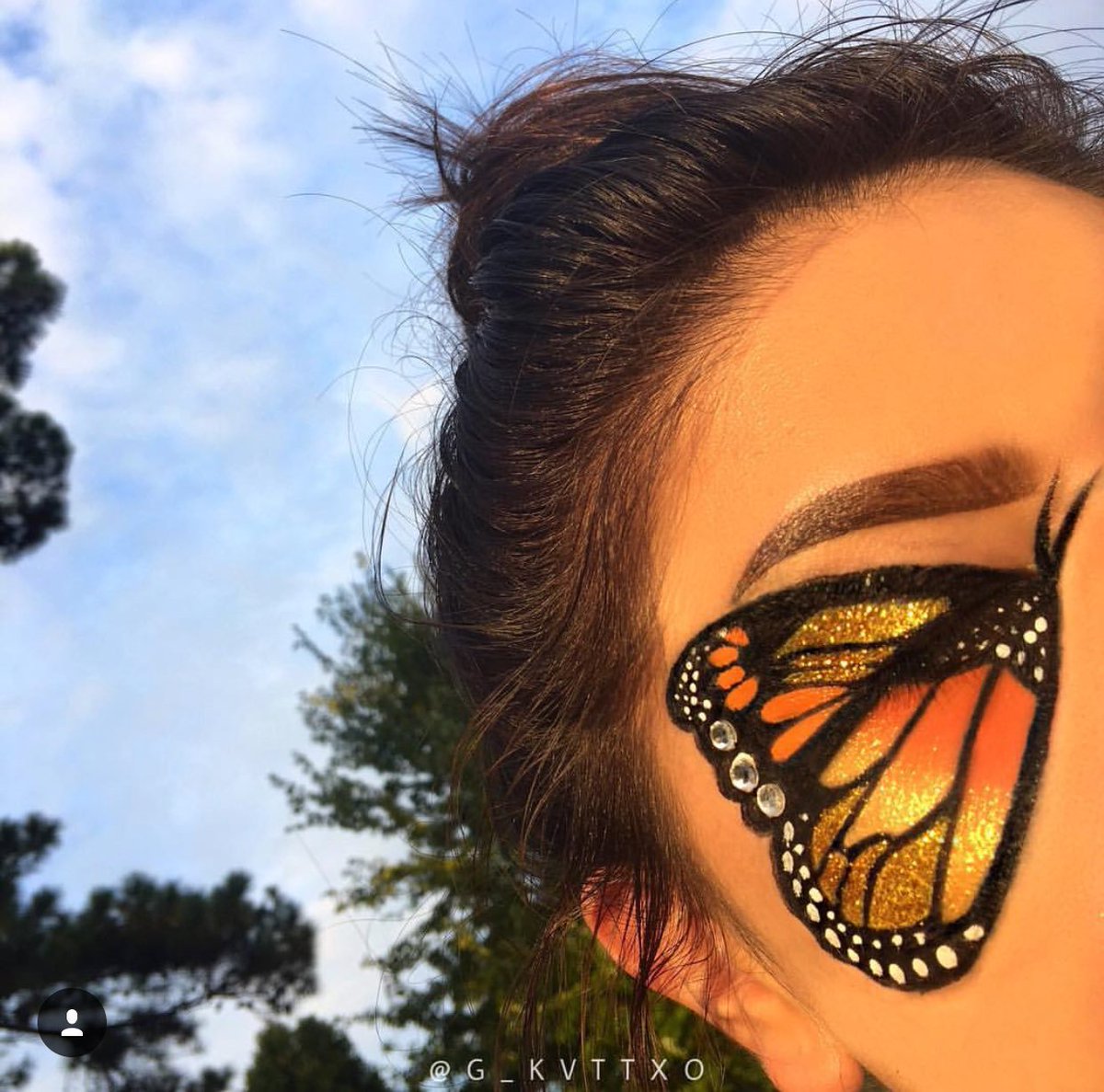 Monarch Butterfly Eye Makeup