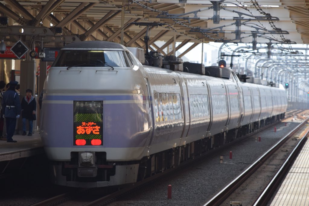koiwa7268F@ありがとう築地市場 on Twitter: "JR東日本E351系 長モトS4編成+S24編成 15M: 特急スーパーあずさ15号 松本行き 国立駅 12:17頃通過…