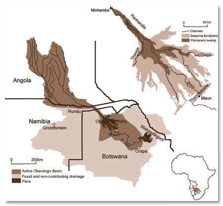 Okavango River Africa Map