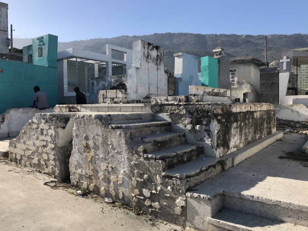 Ruins of the family mausoleum of dictator Papa Doc Duvalier, in the ...