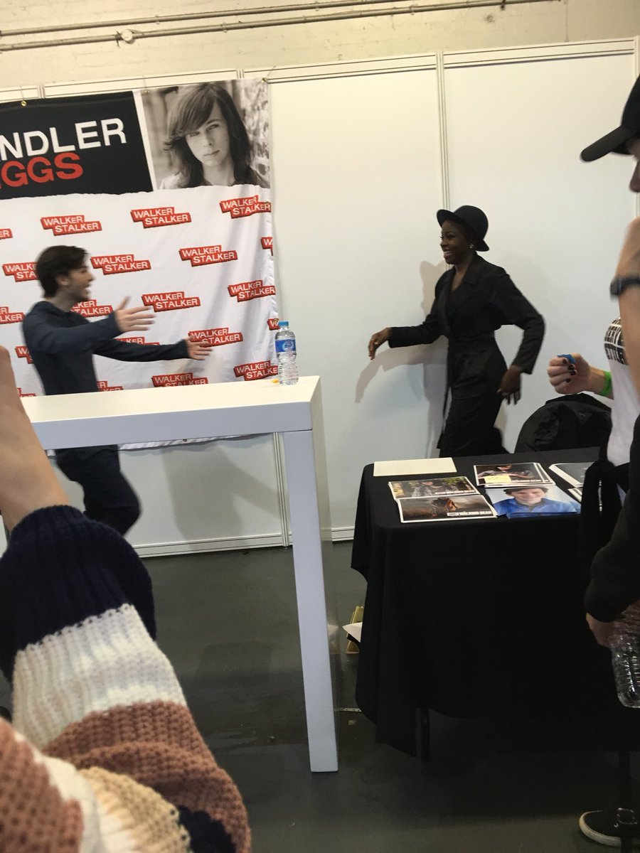 TWD Fam: Aww! Danai Gurira Embraces Chandler Riggs at Walker Stalker ...