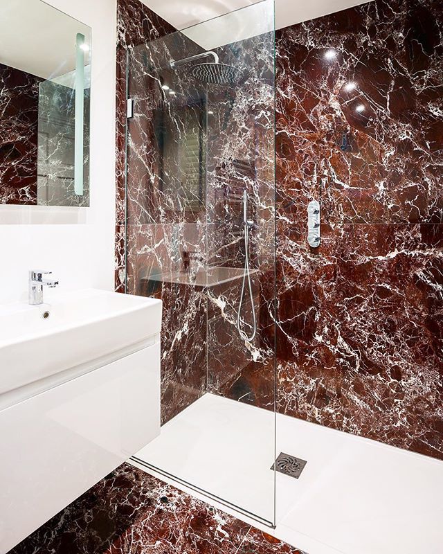 Red Marble Shower