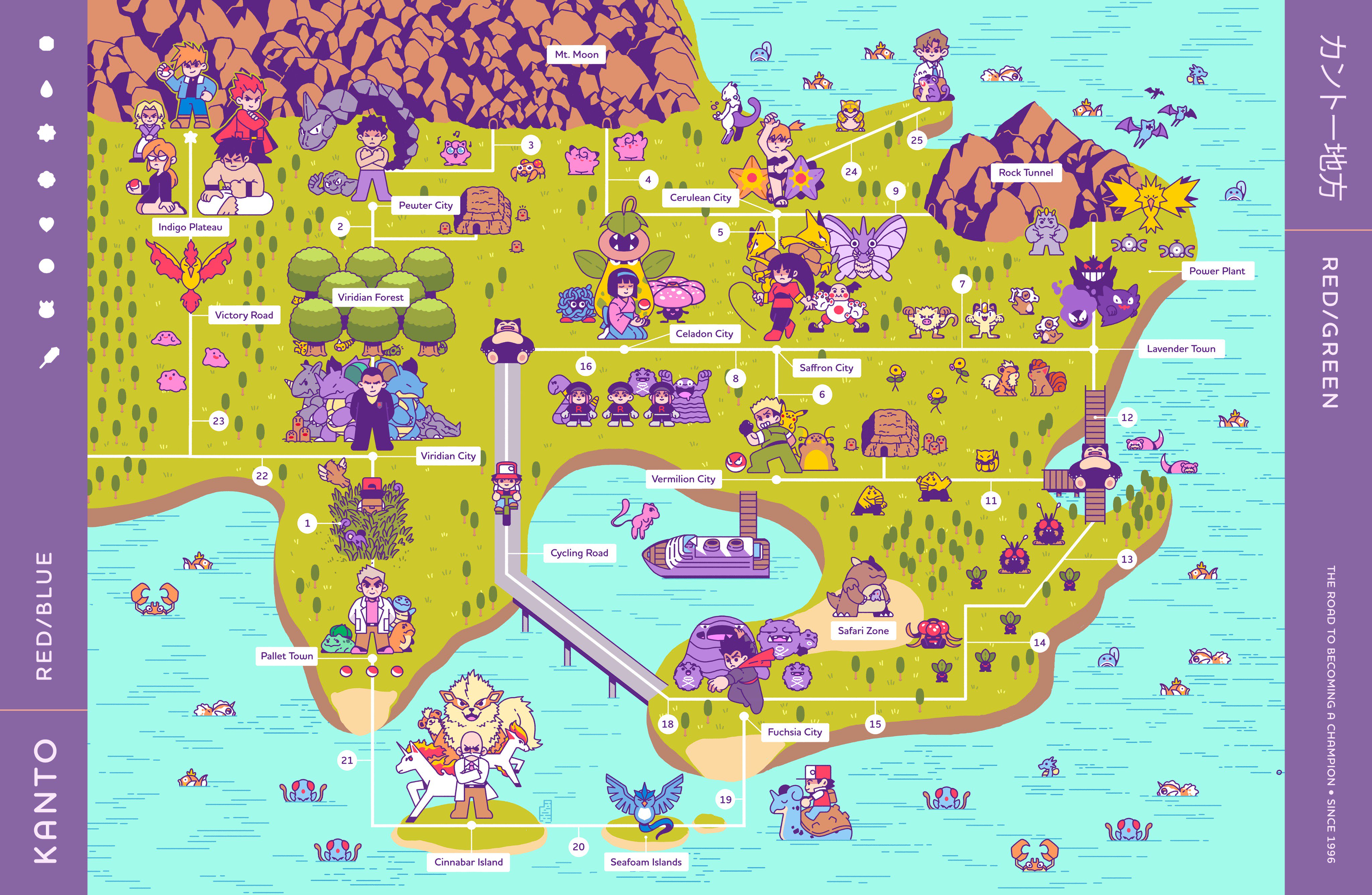 Kanto Map By Bryon Rimaginarymaps