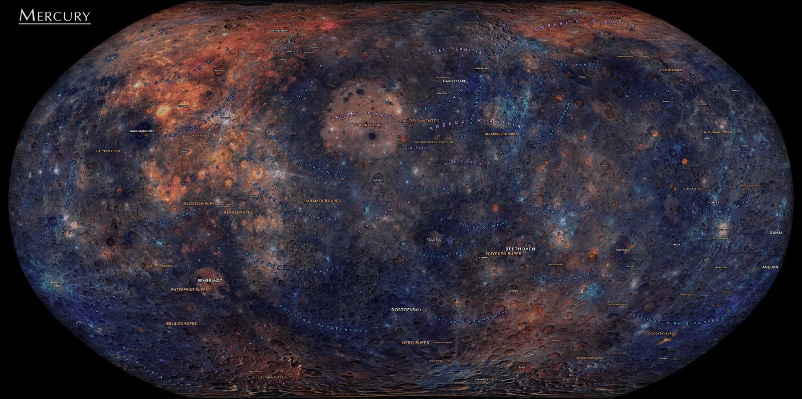Mercury Planet Map ESky: Mercury