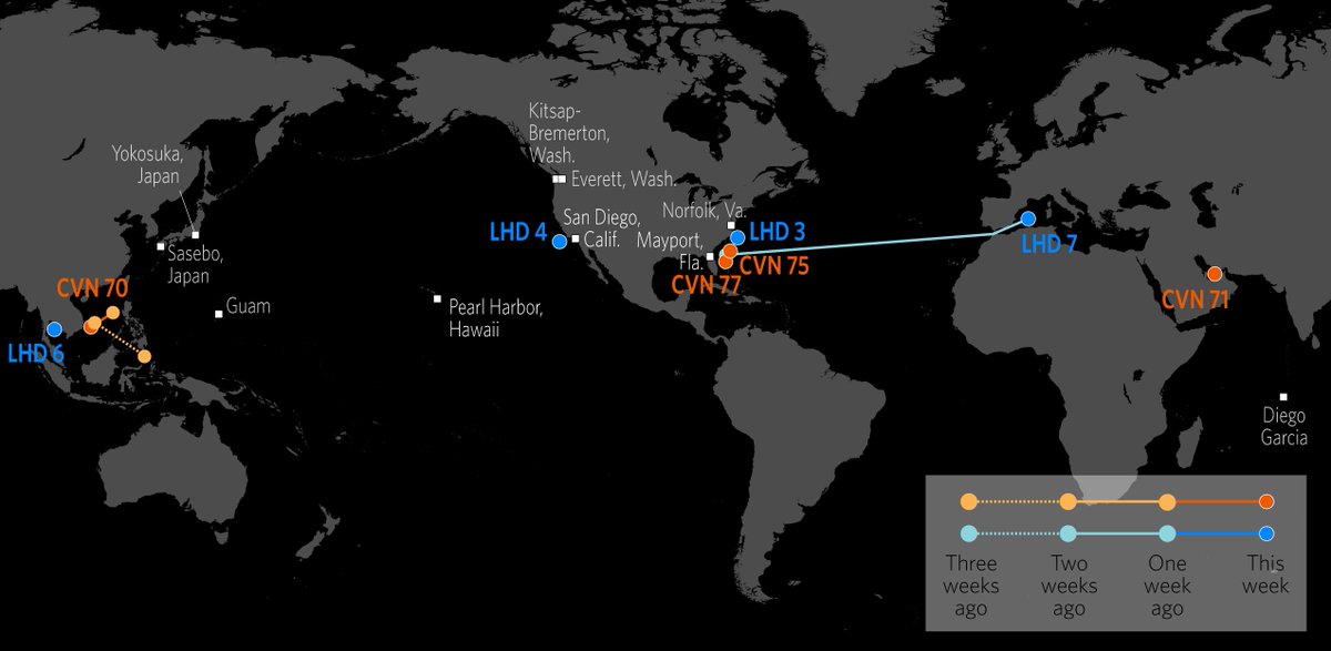 Stratfor's Naval Update Map shows the approximate current locations of ...