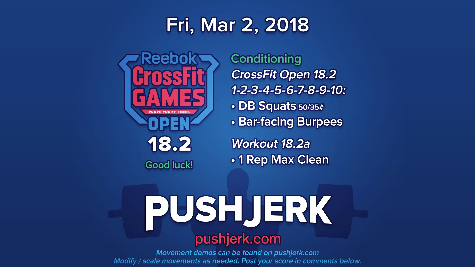 PushJerk on Twitter: "Fri, Mar 2, 2018 • https://t.co/46IJmcscNo #garagegym #crossfit #wod # ...