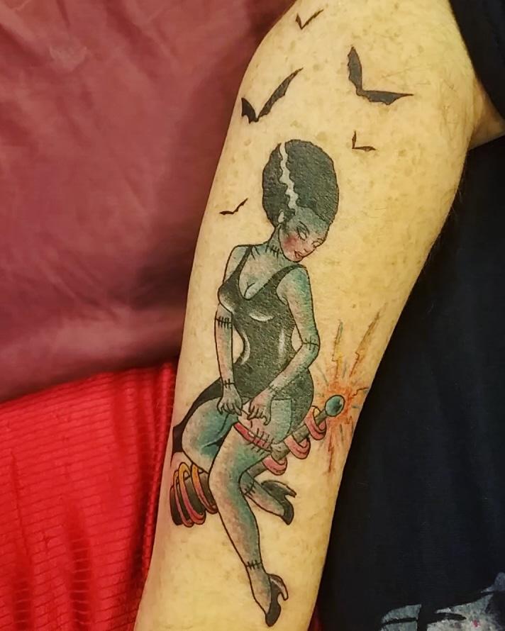Bride Of Frankenstein Pin Up Tattoo