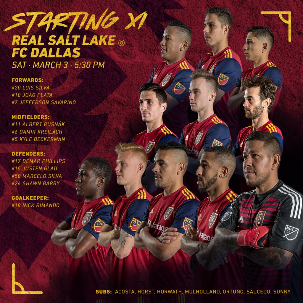 RSL Starting lineup - Happy MLS debut to Shawn Berry and Damir Kreilach ...