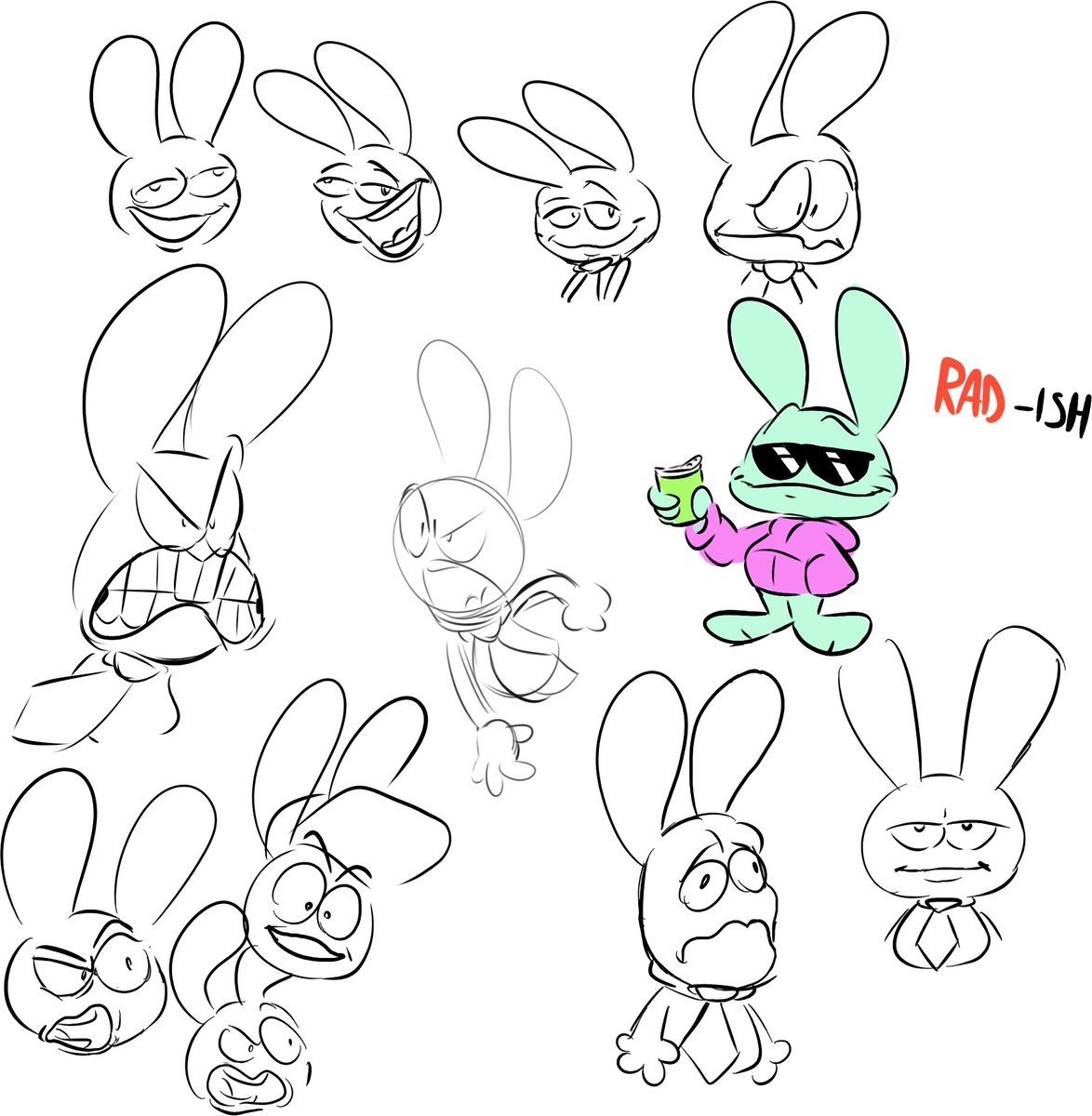 「tried some more expressions on radish since i always draw hi」Toonyの漫画