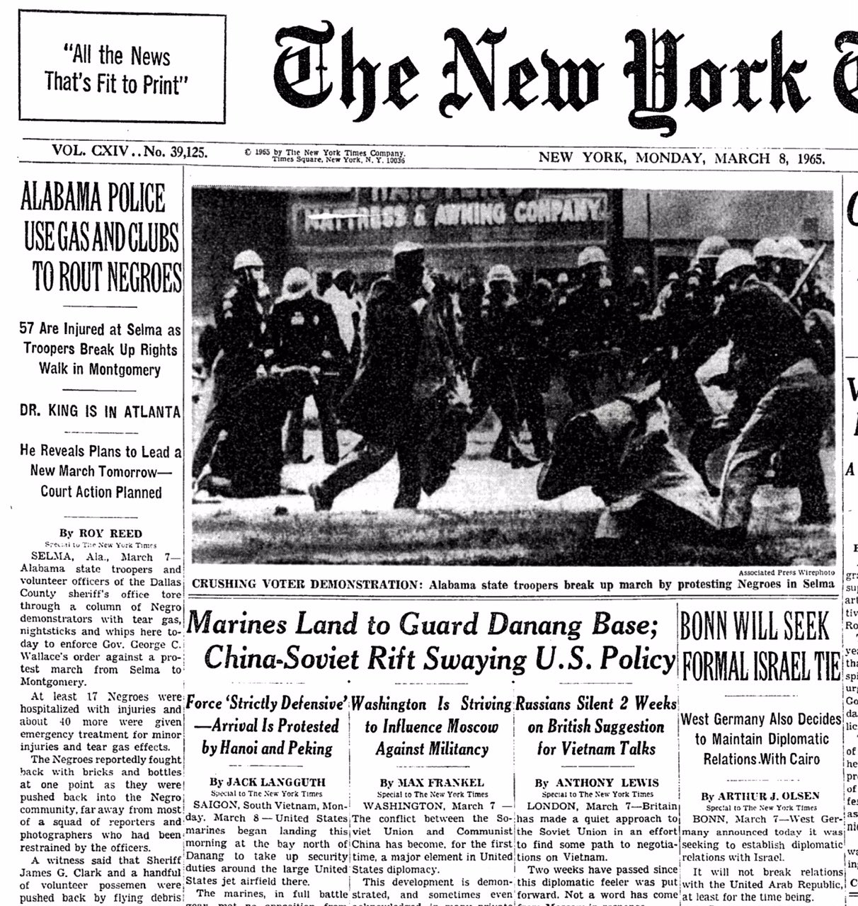 Bloody Sunday 1965 Newspaper Article