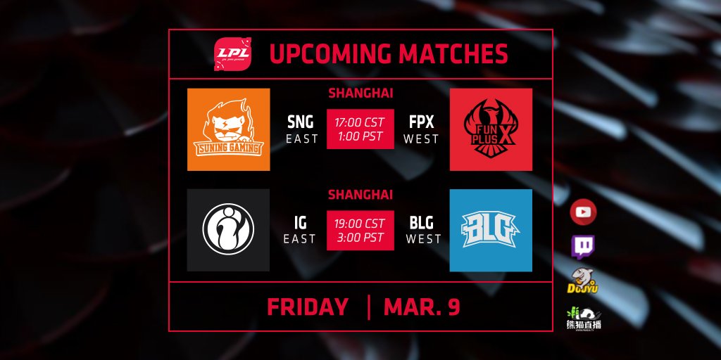 LPL on Twitter: "SNG vs FPX in one hour! 📺 https://t.co/S2MEILX8uE…