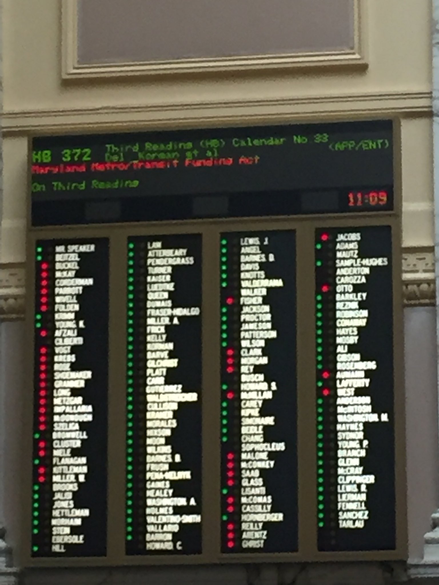 Marc Korman on Twitter: "Big day as the House passes the MD Metro/Transit Funding Act and the MD ...