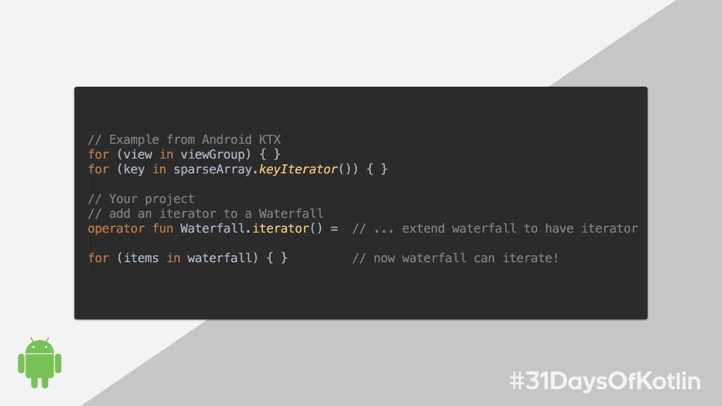 Android Developers on Twitter: "Iterators in interesting places? Android KTX adds iterators to ...