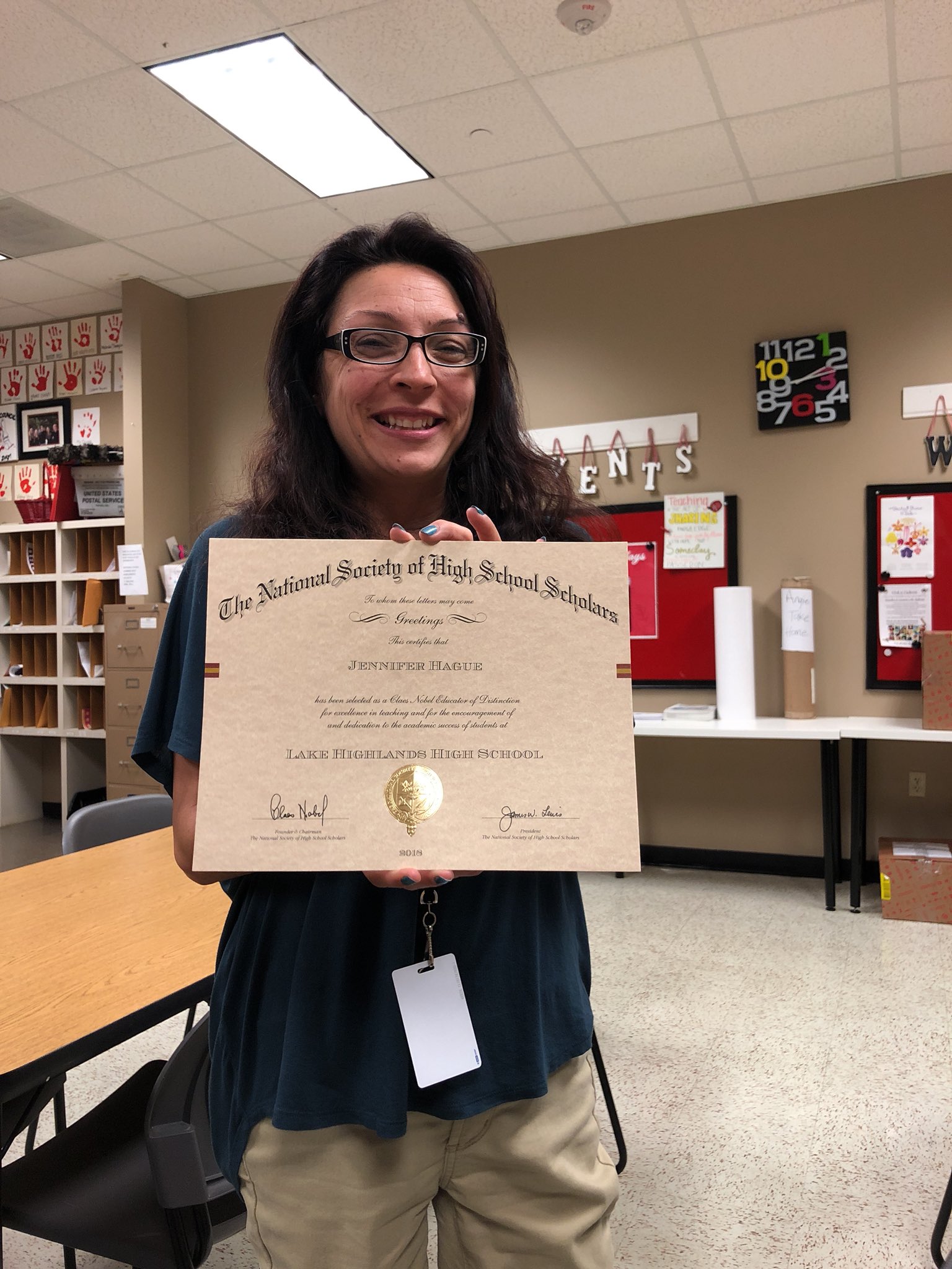 Lake Highlands High School on Twitter: "Jennifer Hague (LHHS CTE Dept) was selected as a Claes ...