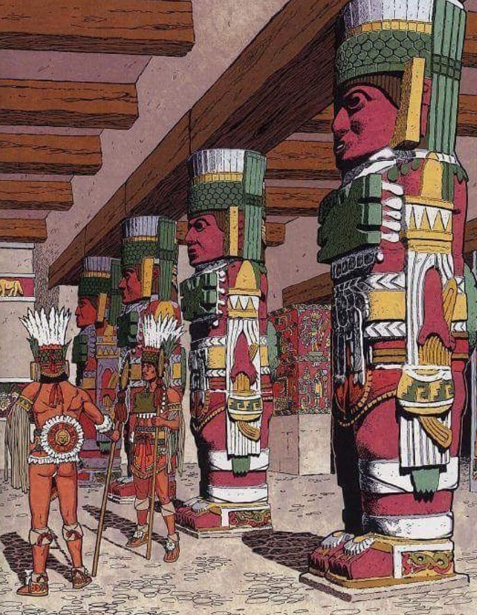 Recreación de la razón de ser de los llamados atlantes de Tula. Se ...