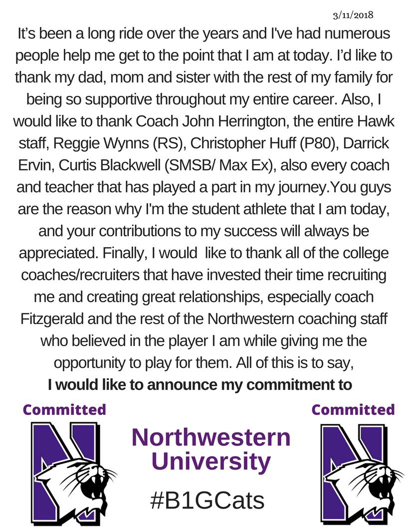 2019 3* CB Roderick Heard commits to Northwestern : r/CFB