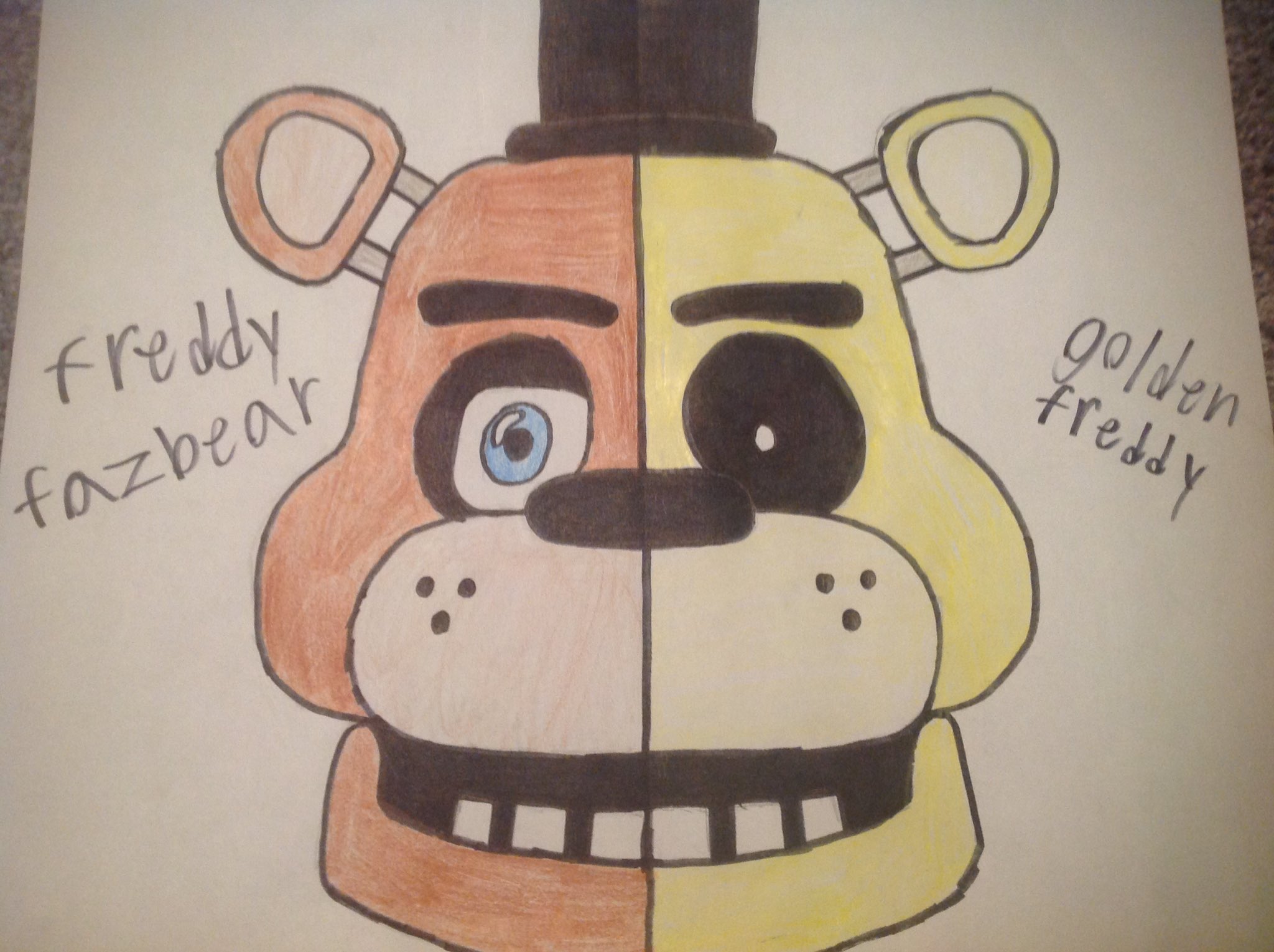 Golden Freddy Fazbear Drawing