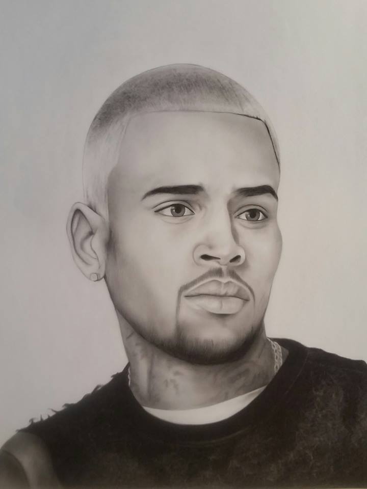 Pencil Drawing Of Chris Brown