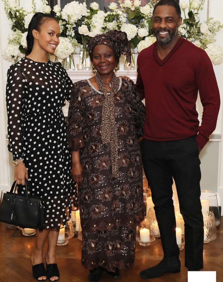 Sabrina dhowre, idris elba, and the actor's mom, eve elba, are serving ...
